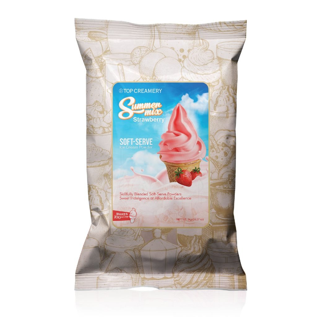Summer Mix Soft-Serve Ice Cream Strawberry Powder 1kg - Beverage Master