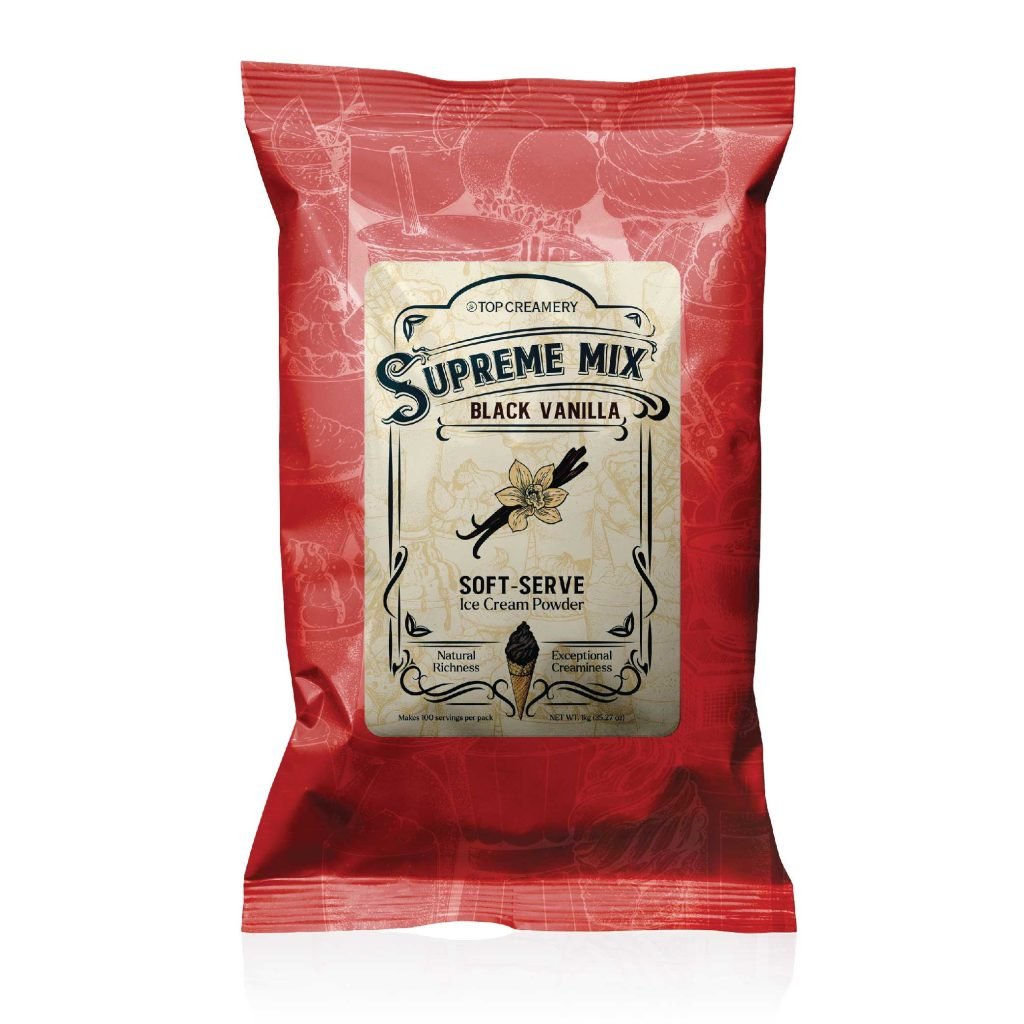 Supreme Mix Soft-Serve Ice Cream Black Vanilla Powder 1kg - Beverage Master